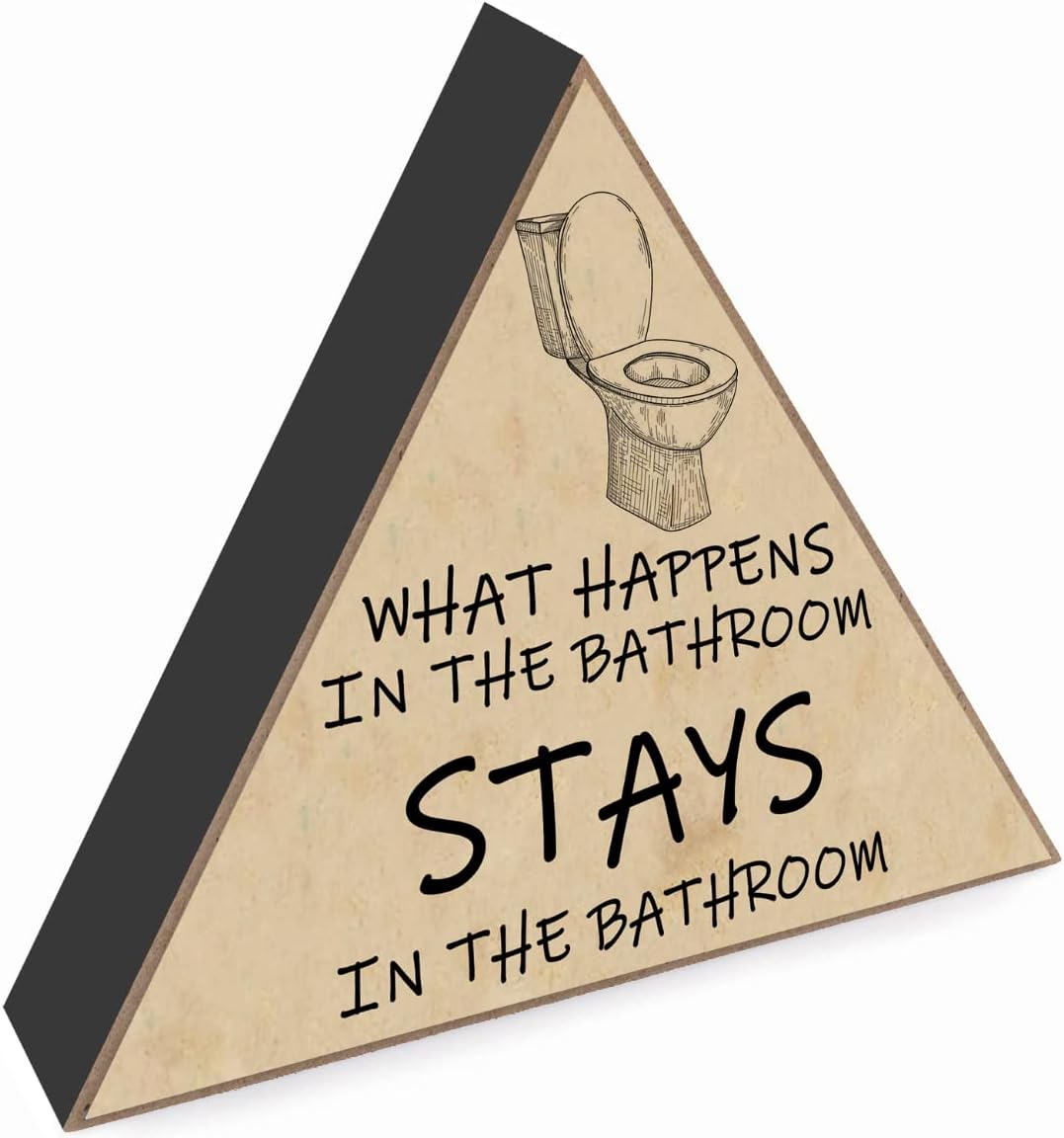 Amazon.com: Bathroom Decor Wood Box Sign - What Happens In The Bathroom ...
