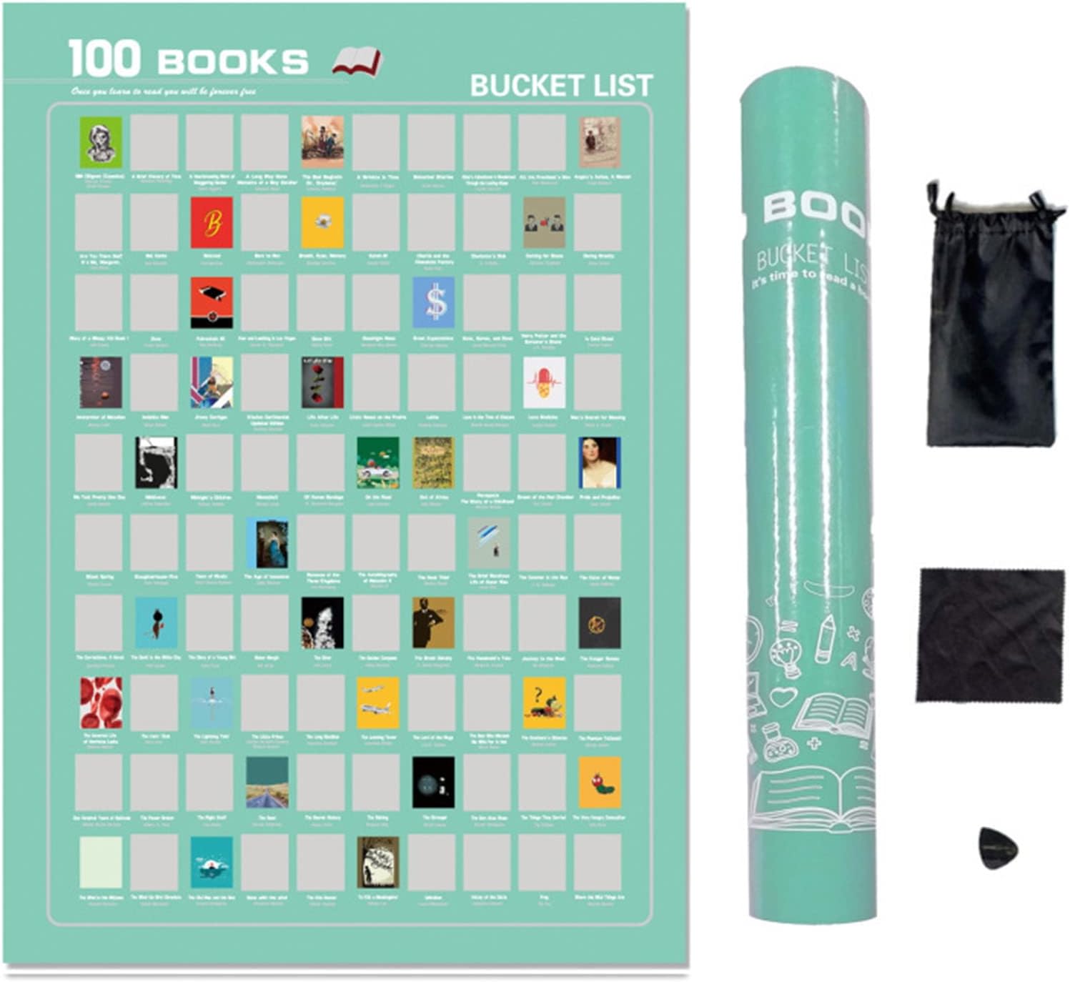 Amazon.com: GTHFINE Top 100 Books Scratch Off Poster, Top 100 Movies ...