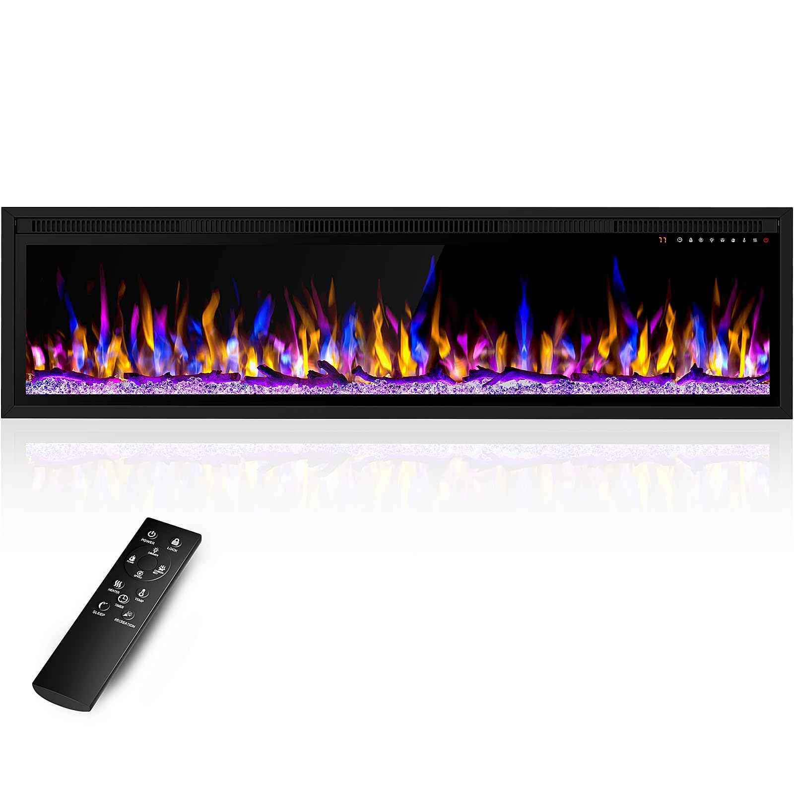 Snapklik.com : ALPACA 68 Inch Electric Fireplace Heater, Recessed in ...