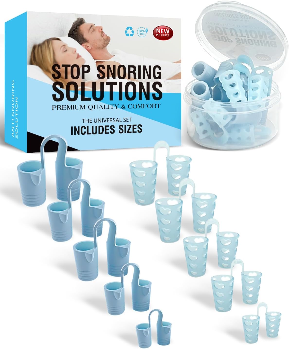 Amazon.com: MQXUNMI Anti Snoring Devices, 10 Pack Soft Silicone Nose ...