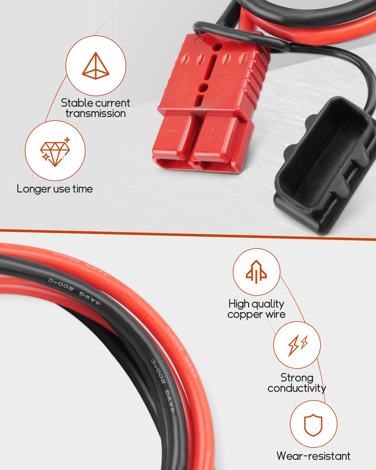 Winch Power Cable Kit Heavy Duty 24FT Winch Power Cable 2 Gauge AWG ...