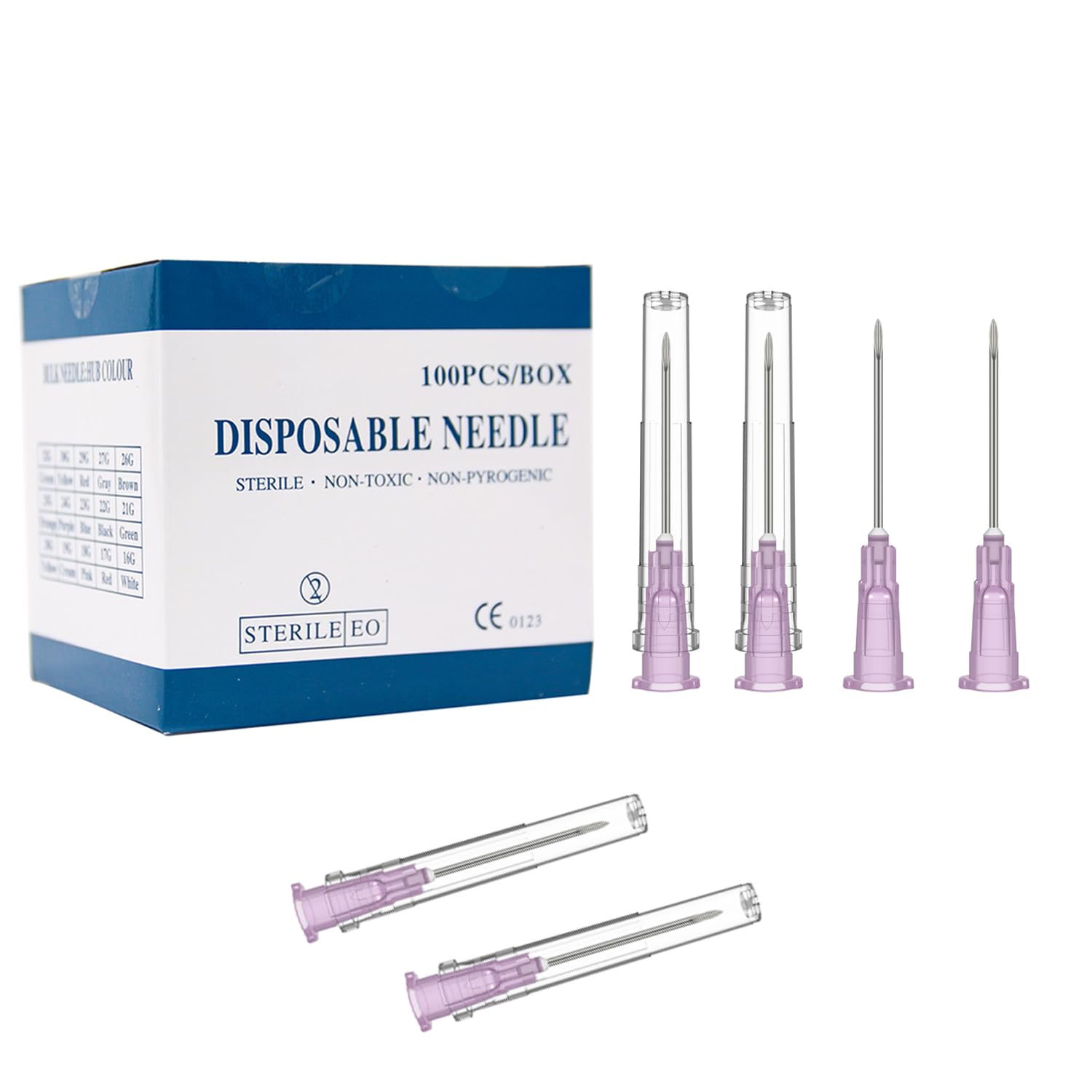 Buy 18 Gauge 1 Inch Needle (100 Pack), Sterile Disposable Injection ...