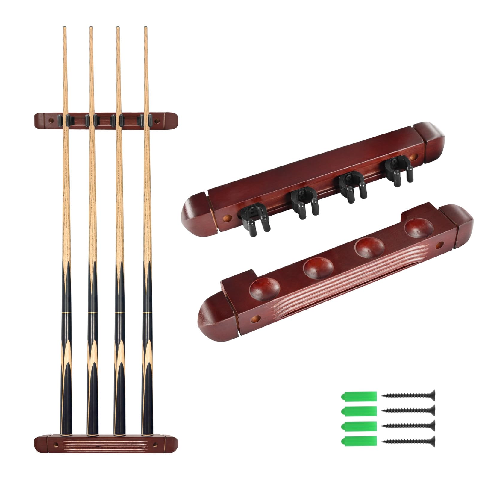 Amazon.com: MoyanSuper Pool Cue Rack Wall Mounted Rack Billiard/Pool ...