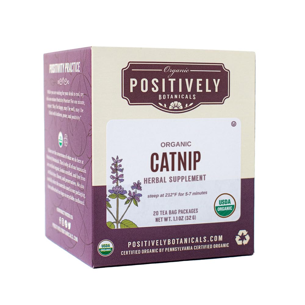 Amazon.com : Organic Positively Botanicals Company, Catnip Herbal Tea ...
