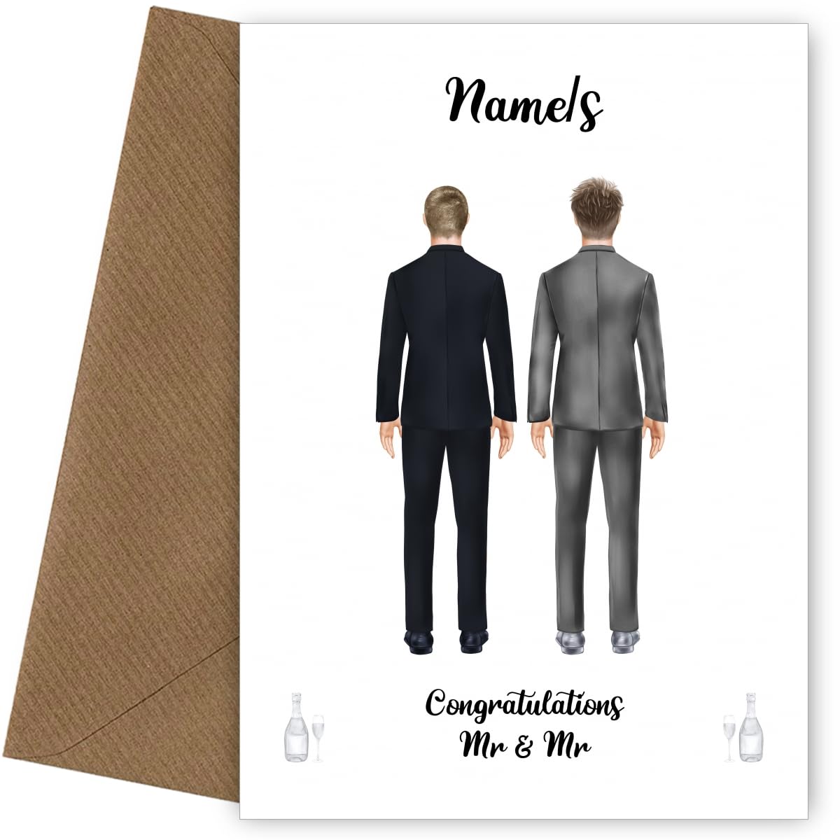 Personalised Mr and Mr Wedding Card for Grooms as a Wedding Day Card ...