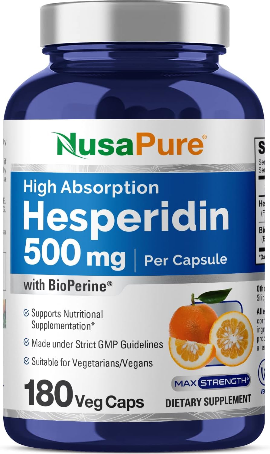 Amazon.com: NusaPure Hesperidin 500 mg per Veggie Caps - 180 Capsules ...