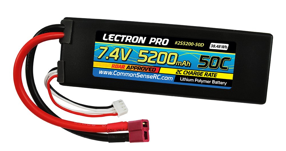 Amazon.com: Common Sense RC Lectron Pro 7.4V 5200mAh 50C Lipo Battery ...