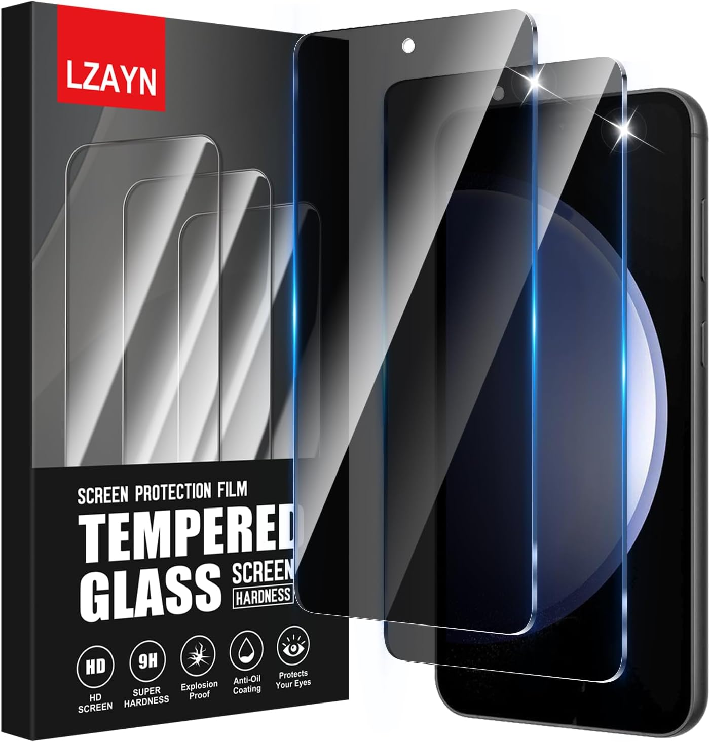 LZAYN 2 Pack Anti Spy Privacy Screen Protector for Samsung Galaxy S23 ...