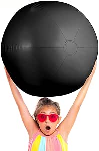Amazon.com: Harrycle 5 Feet Black Giant Beach Ball 60 Inches Inflatable ...