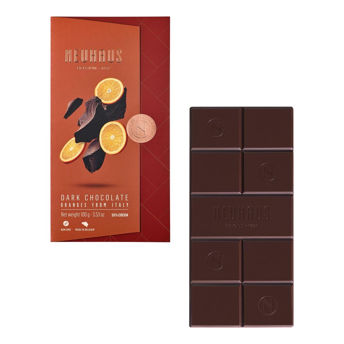 Amazon.com: Neuhaus Belgian Chocolate Tablet – Dark Chocolate Orange ...