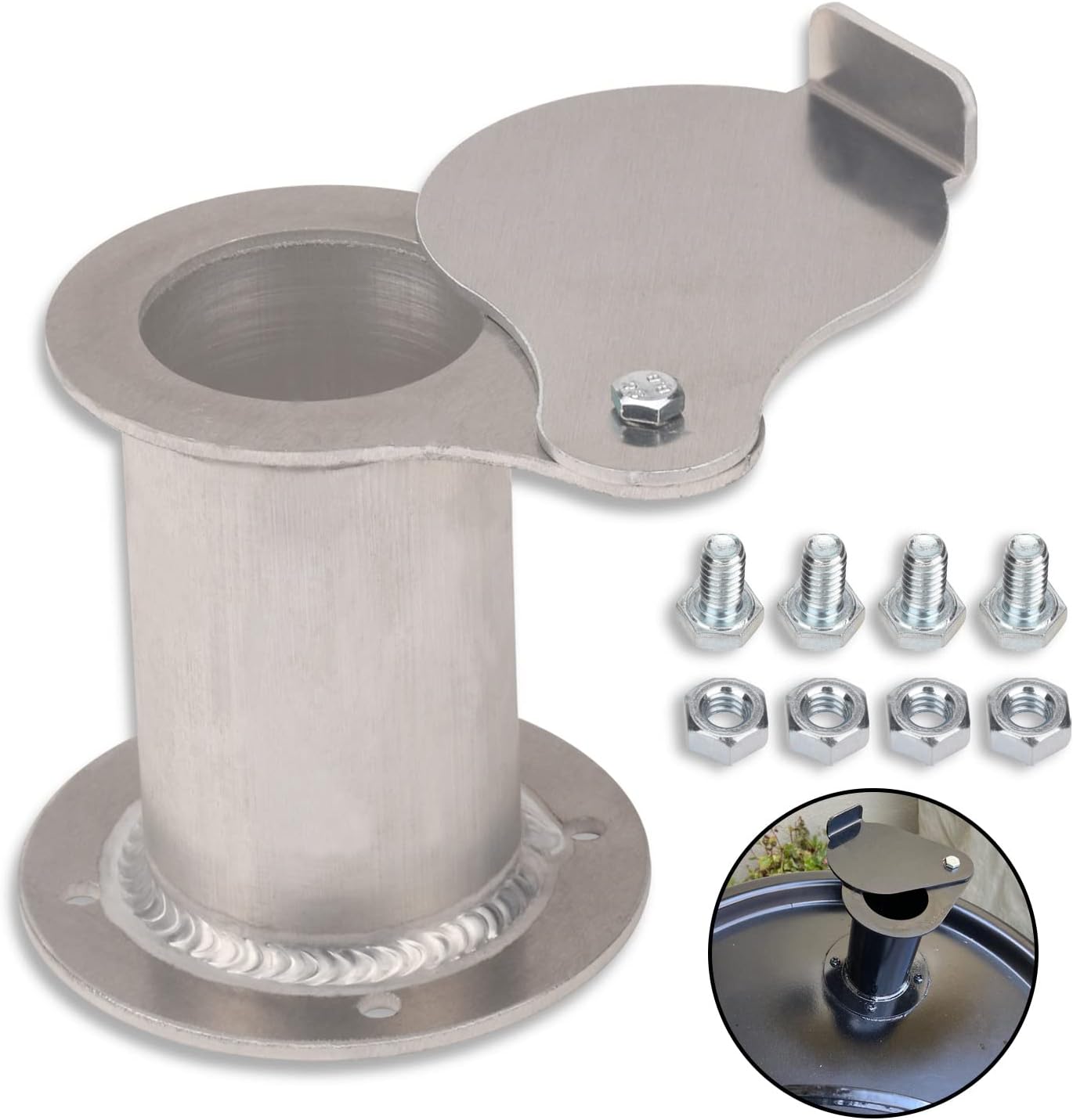 Amazon.com : 2" Teardrop Flanged Exhaust Vent Damper for UDS 16 30 55 ...