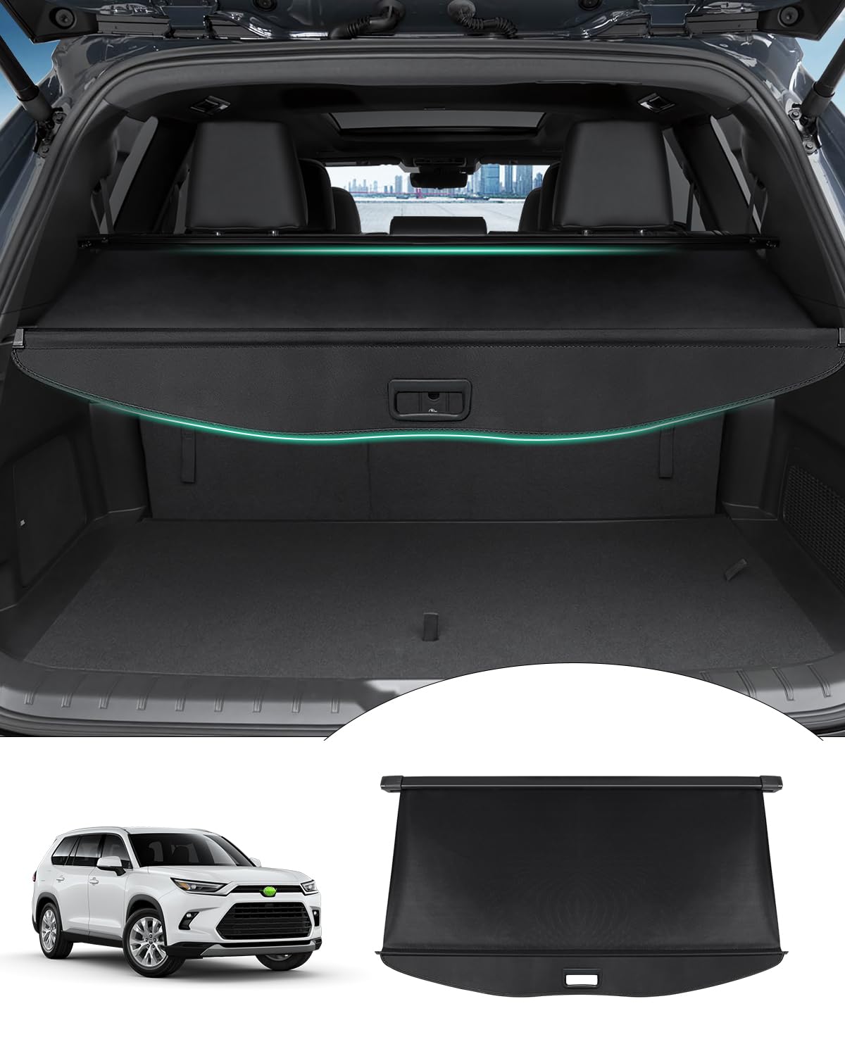 Snapklik.com : Powerty Cargo Cover For 2024 Toyota Grand Highlander ...