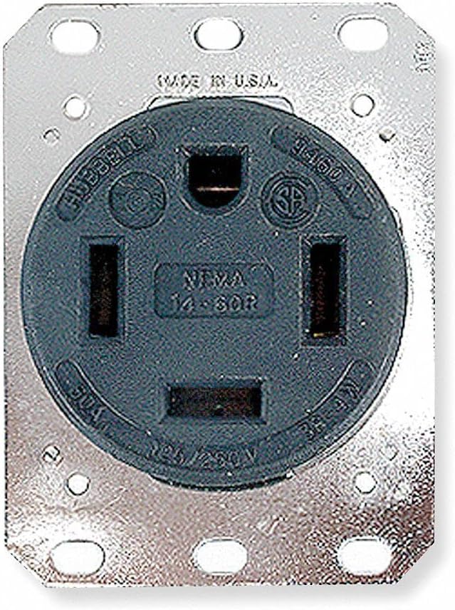 Hubbell Kellems Receptacle, 60 Amps, 250VAC Voltage, NEMA Configuration ...