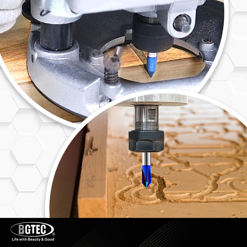 Snapklik.com : BGTEC V Groove Bit 60/90 Degree Carbide Router Bit ...