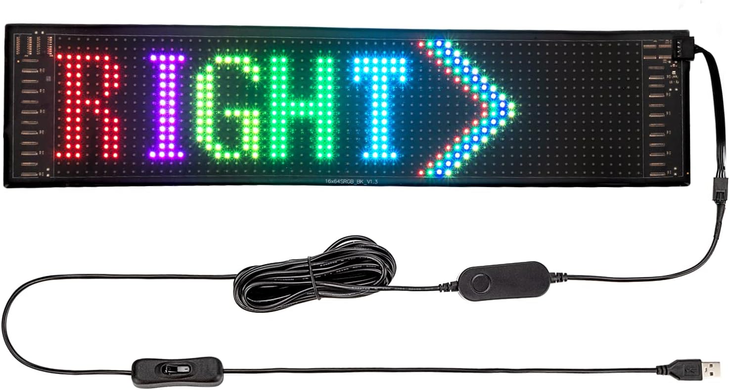 Amazon.com : Flexible USB 5V LED Car Sign Programmable LED Sign Custom ...