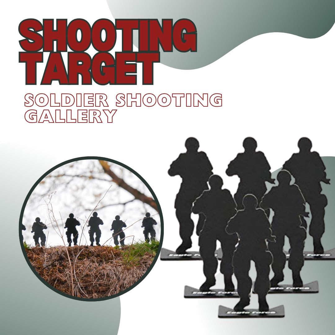 HHHunting Pack Of 6 Freestanding 10cm Metal Soldier Target Shooting ...