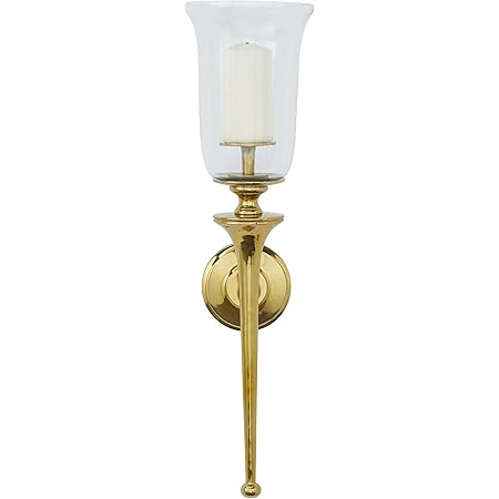 Amazon.com: Deco 79 Aluminum Solid Wall Sconce, 8" x 8" x 30", Gold ...