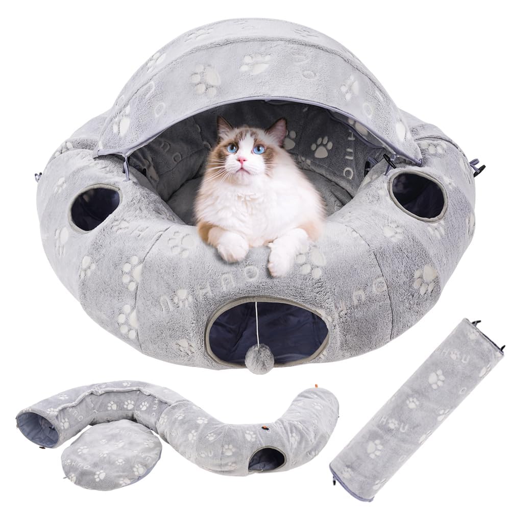 Snapklik.com : OUHOU Cat Tunnel Bed For Multiple Cats, Cat Tunnels For ...