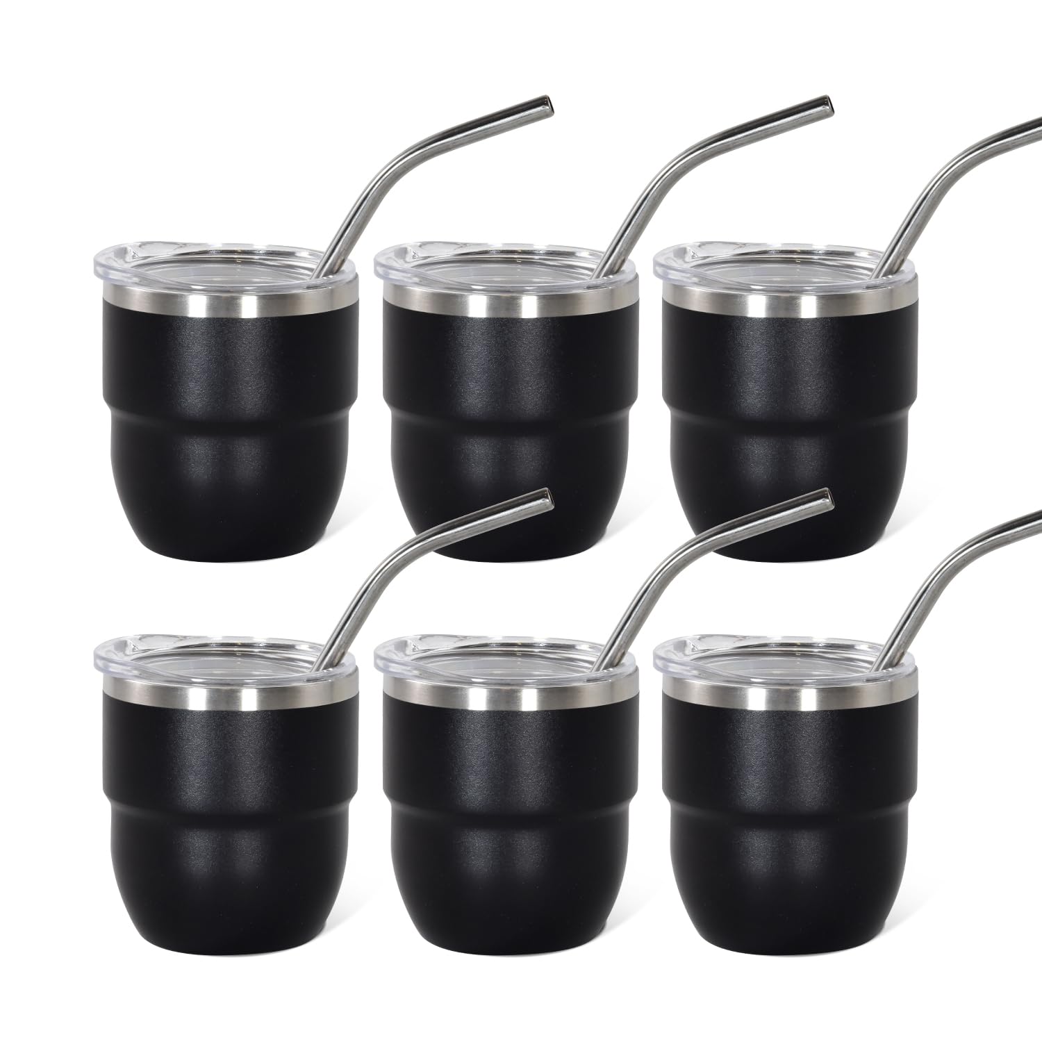 Amazon.com | 4oz Stackable Espresso Cup, 6Pcs Mini Tumbler with Lid and ...