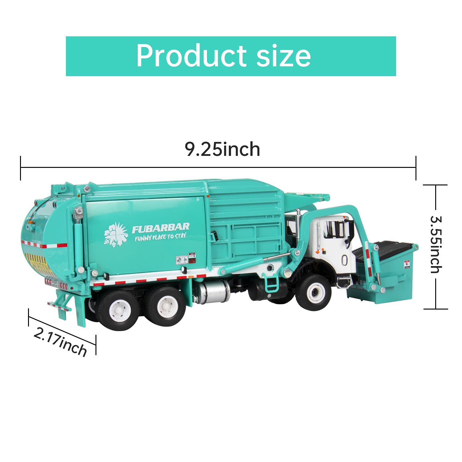 Buy Garbage Truck Toy Model, 1:43 Scale Metal Diecast Recycling Clean ...