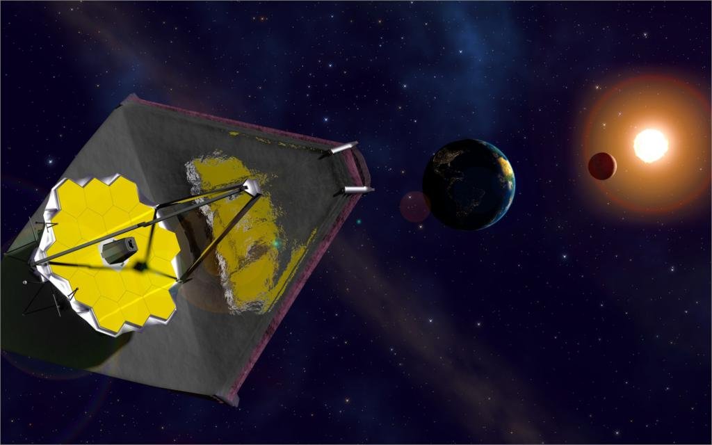 Buy James Webb Tele Earth Sun Space Stars 20X30 Inch Print Online at ...