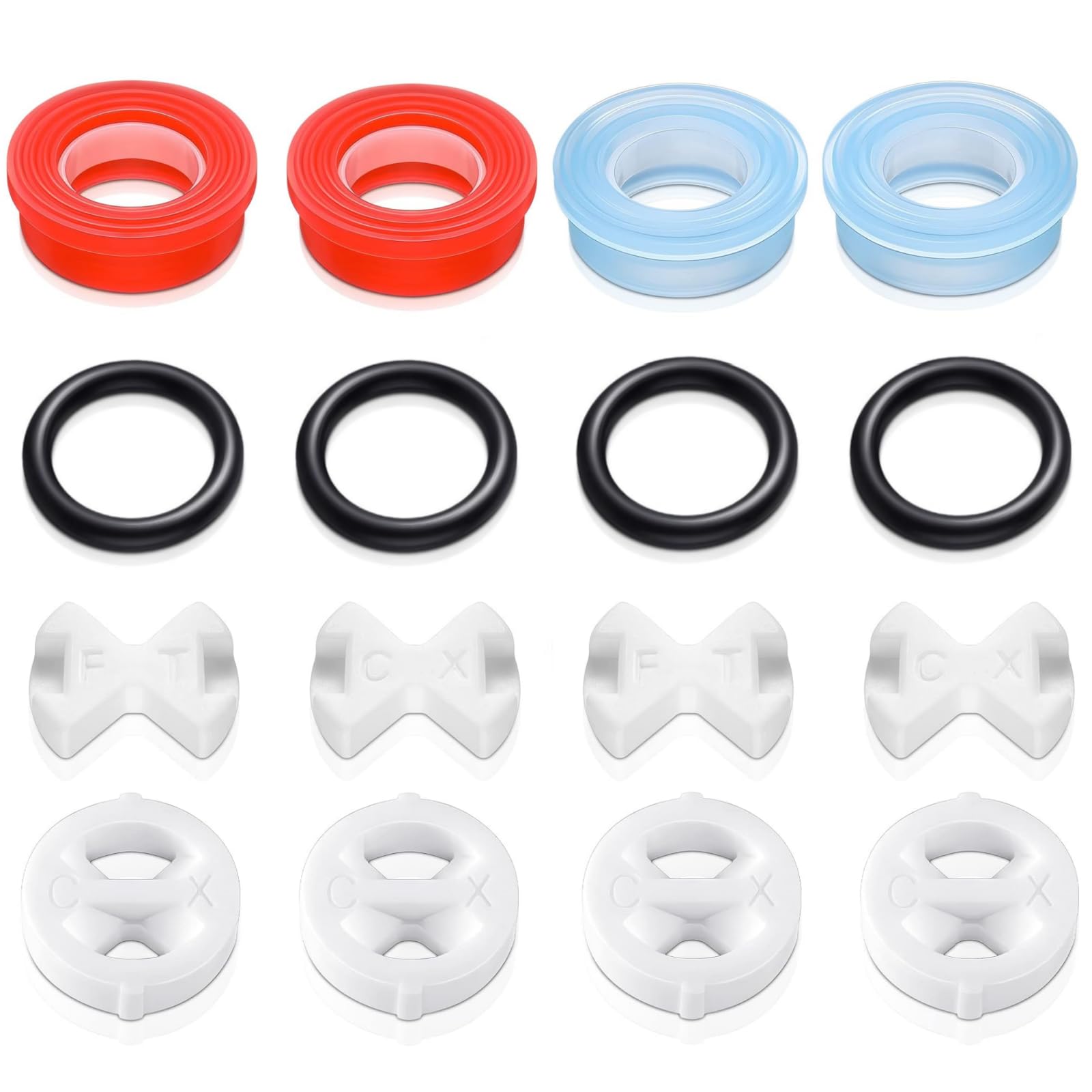 16 Pcs Faucet Fittings Replacement Ceramic Disc Silicon Washer Insert ...