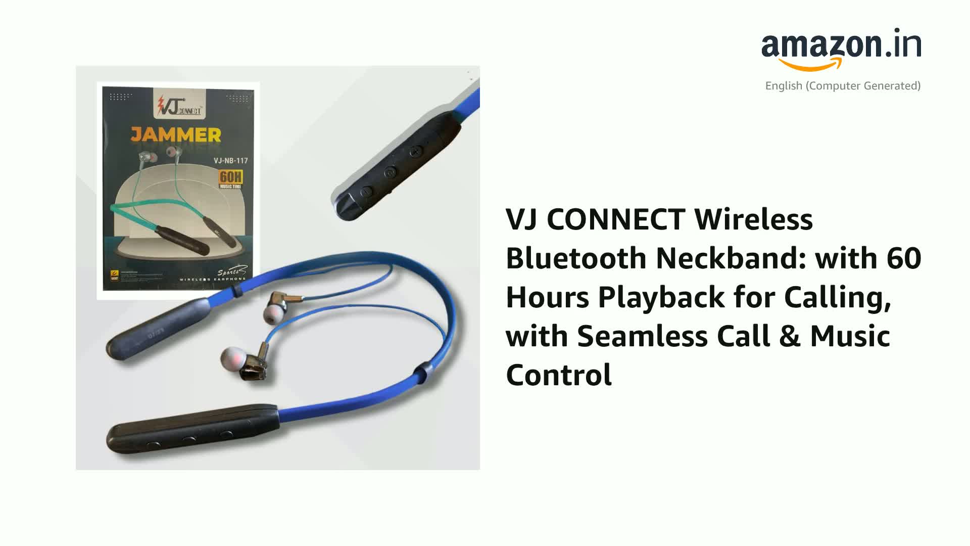 Watch VJ CONNECT Wireless Bluetooth Neckband& with 60 Hours Playback ...