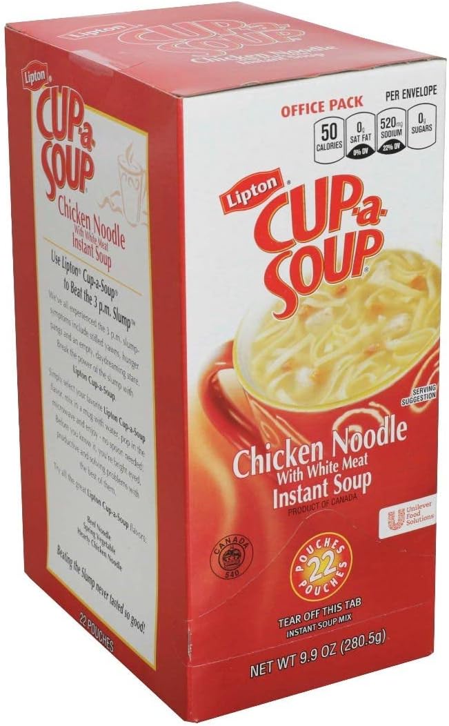 Amazon.com : Lipton Cup-a-Soup Instant Chicken Noodle Soup - 22 ...