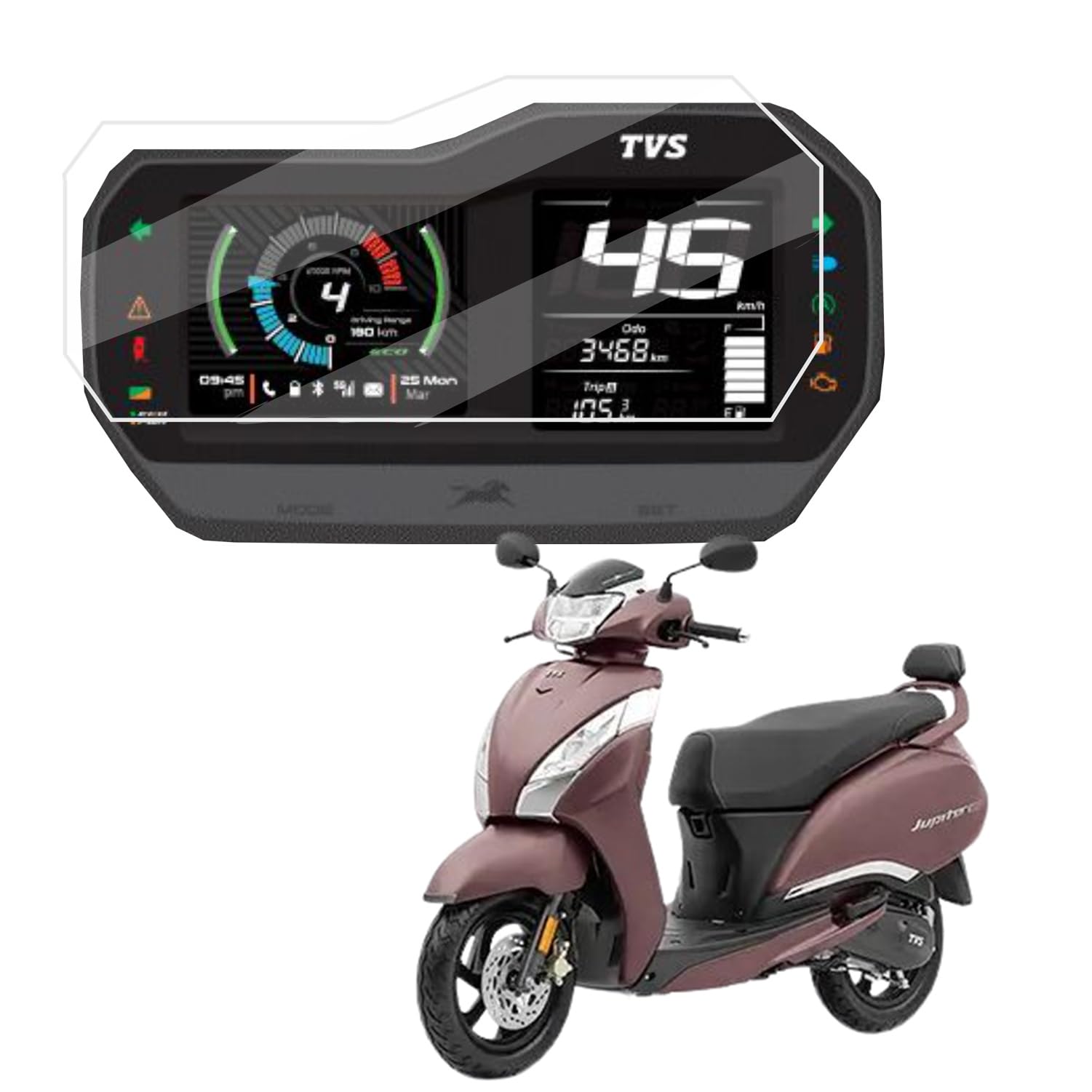 Wisely Screen Guard For TVS JUPITER 125 SMARTXONNECT Scooter 2024 TFT ...