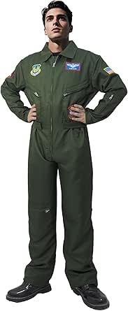Amazon.com: DigiTizerArt Fighter Pilot Flight Suit Costume - Air Force ...