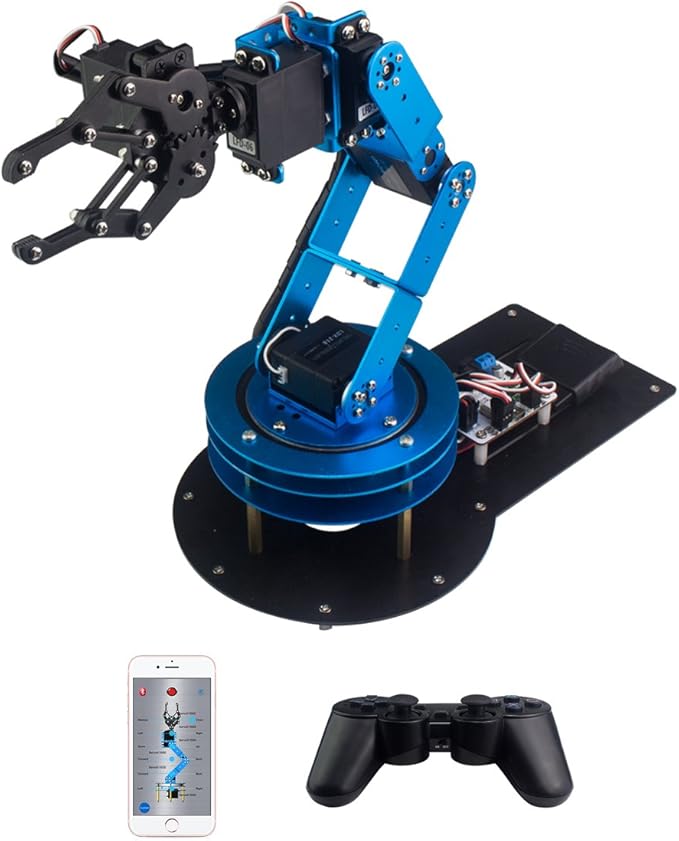 LewanSoul LeArm 6DOF Full Metal Robotic Arm with Servo, Controller ...