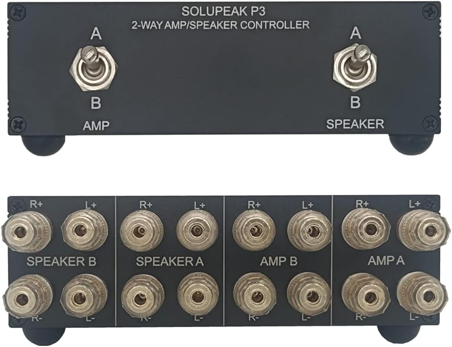 SOLUPEAK P3 2-WAY AMP Amplifier to 2 Pair of Speakers Selector Switch ...