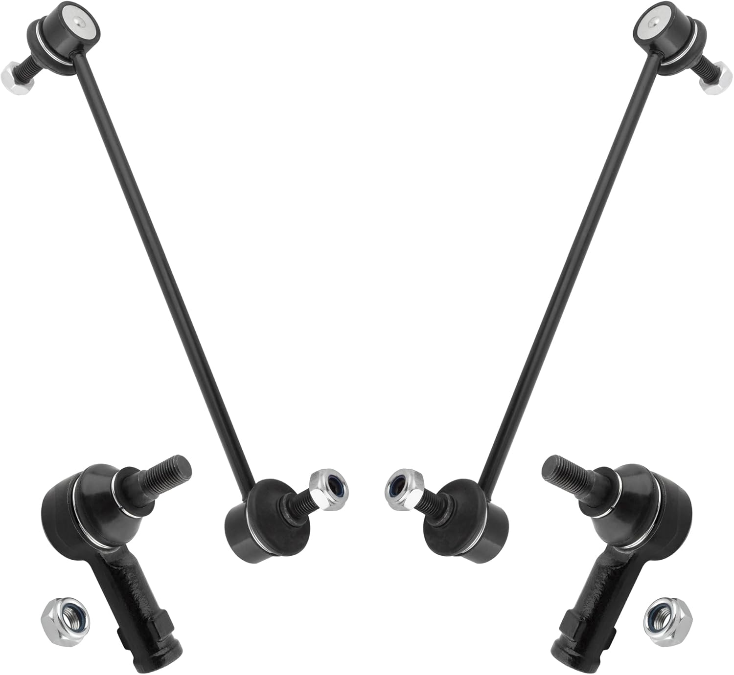 Amazon.com: BOXI (Set of 4) Front Outer Tie Rod End + Sway Bar Links ...