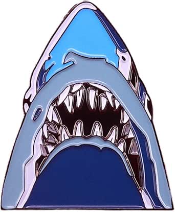 Amazon.com: Great White Shark Jaws 1.5 Inches Tall Metal Enamel Pin ...