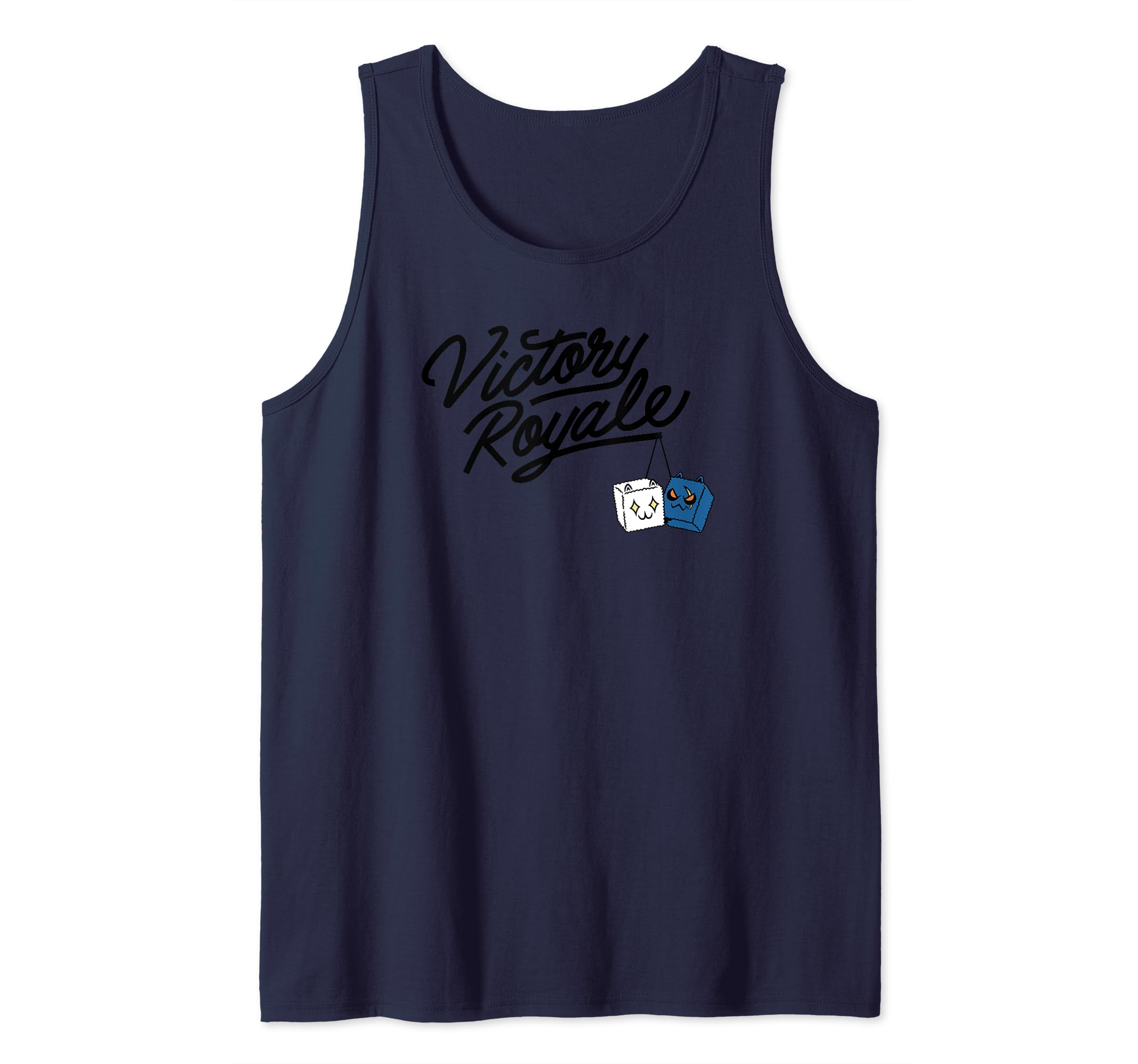Amazon.com: Fortnite Victory Royale Meowscles Dice Center Logo Tank Top ...