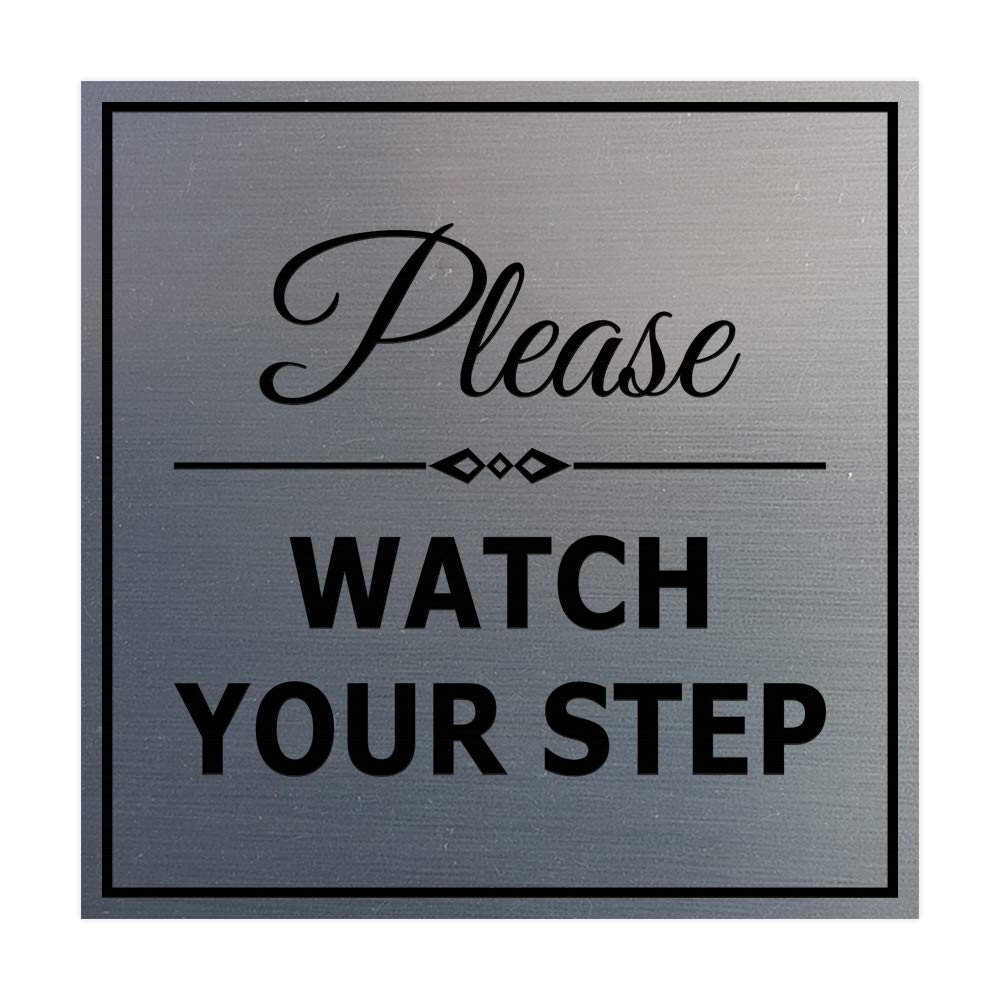 Amazon.com : Signs ByLITA Square Classy Please Watch Your Step Sign ...
