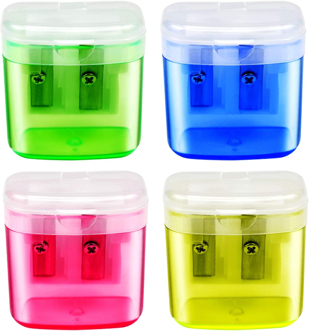 Amazon.com: Pencil Sharpener, MENOLY 4 Pack Double Hole Pencil ...