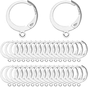 Amazon.com: SUNNYCLUE 1 Box 80Pcs Huggie Hoop 15mm Round Leverback ...