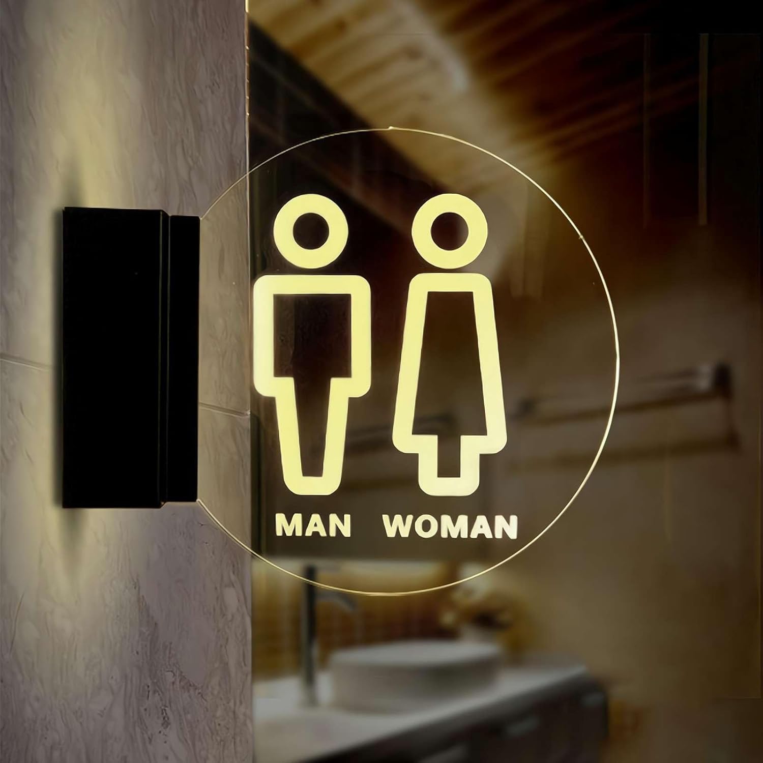 Wall Mount LED Toilet Sign,Restroom LED Sign for Wall Decor,Ladies Mens ...