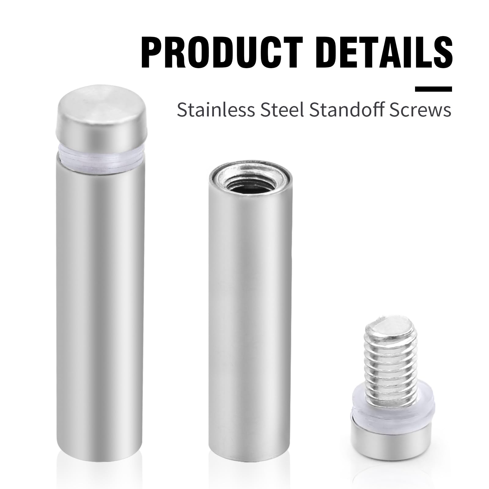 Snapklik.com : 60 Pcs 1/2x2 Inch Stainless Steel Standoff Screws ...