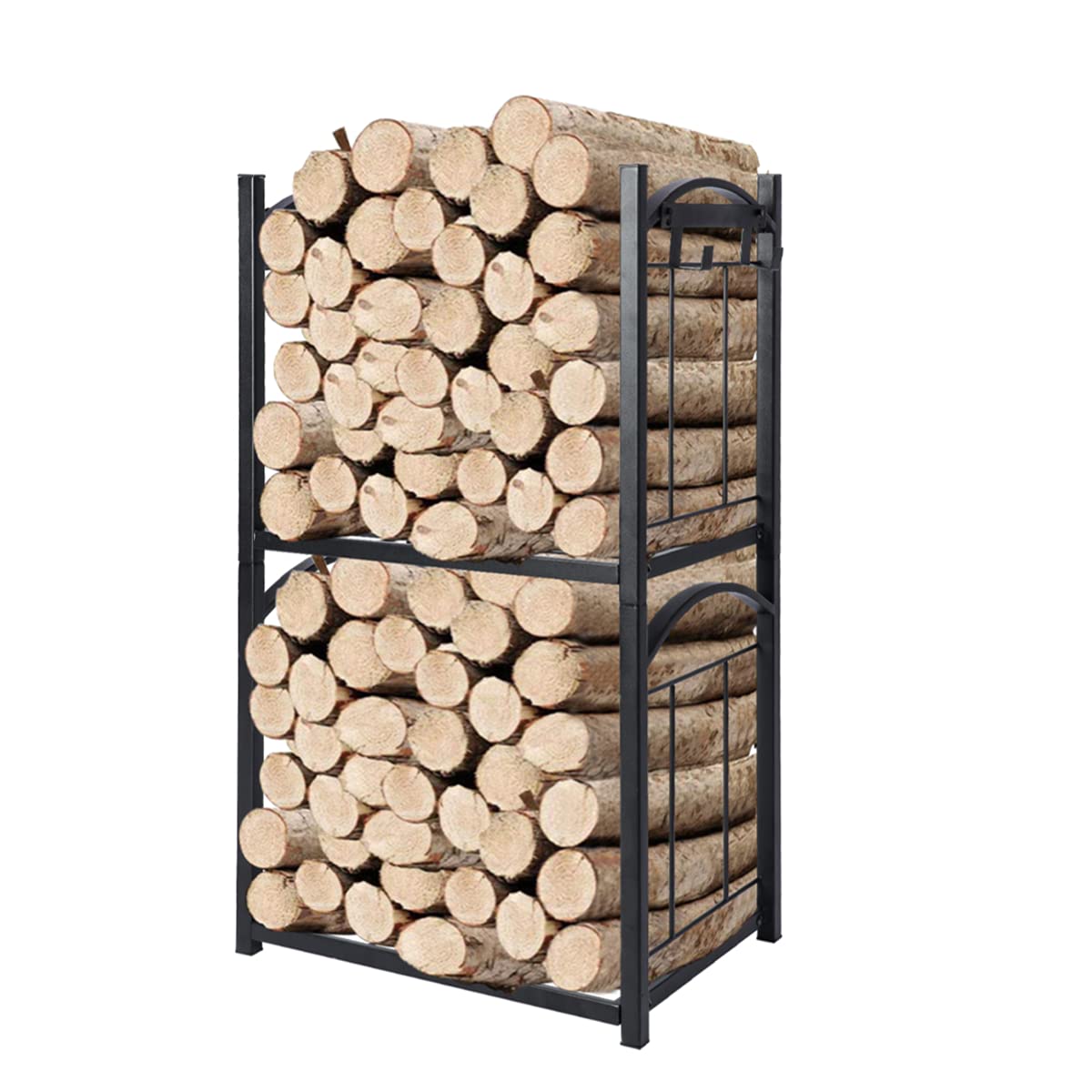 Buy Firewood rack outdoor 2 tier firewood holder indoor stacking ...