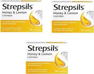 Strepsils Honey & Lemon Lozenges - Pack of 3 X 36 Count : Buy Online at ...