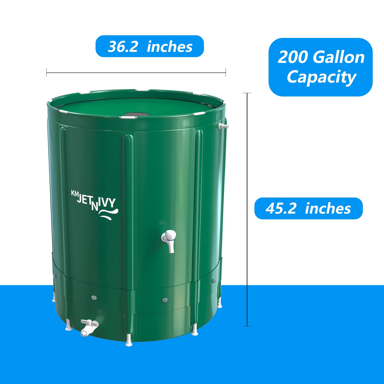 Snapklik.com : KMJETNIVY Rain Barrel 200G Anti-Collapse Collapsible Rainwater Collection System