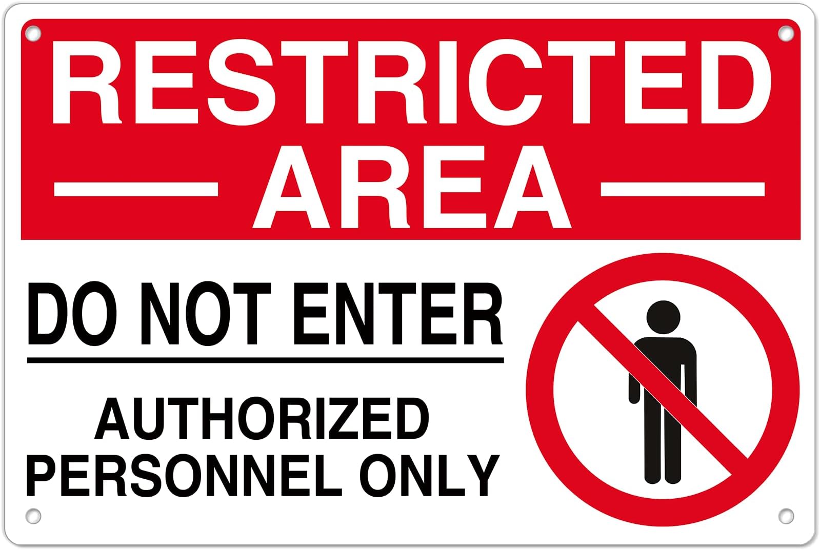 Restricted Area Do Not Enter Signs, Self-Adhesive Weatherproof and Fade ...