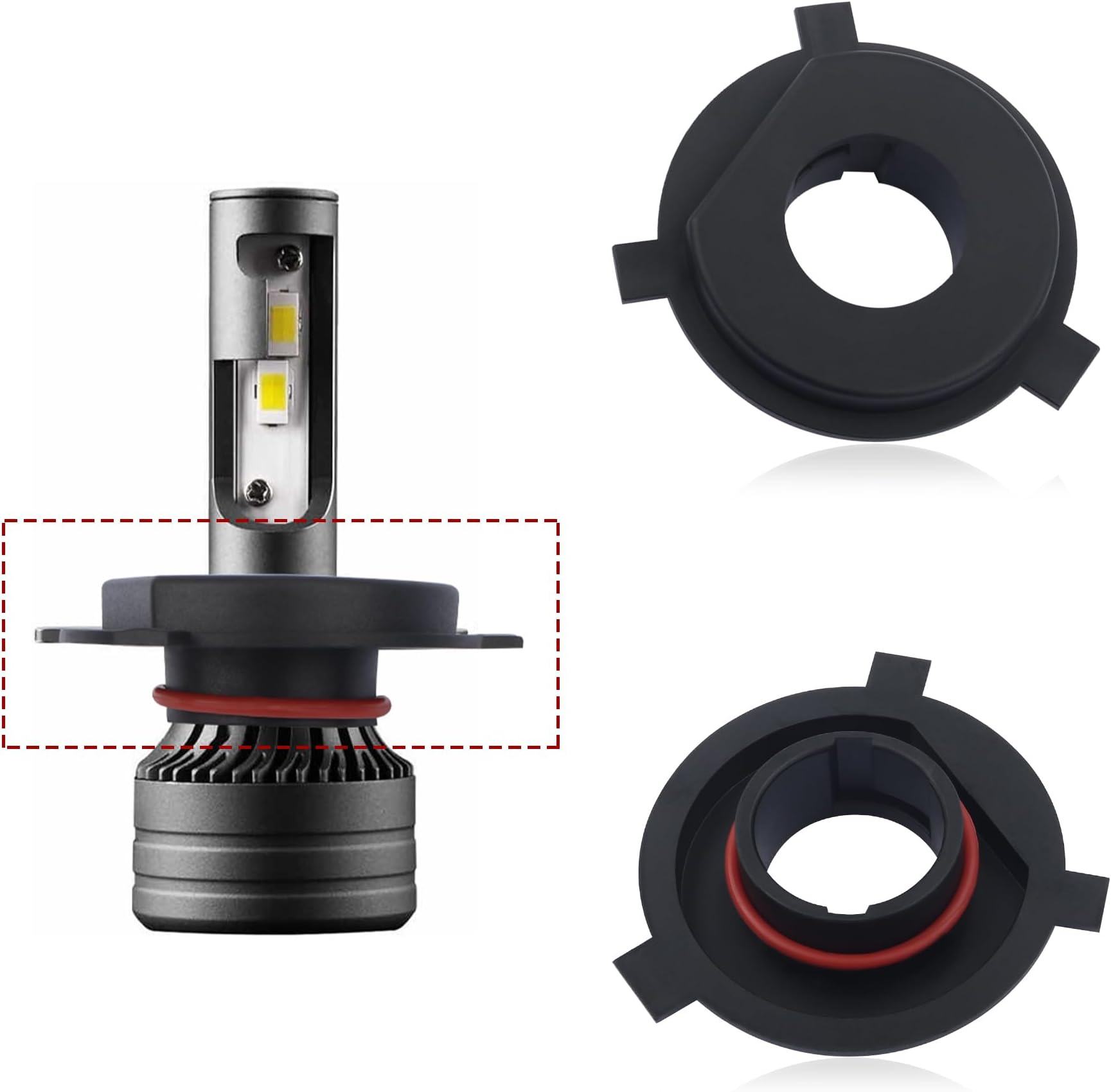 Amazon.com: 2PCS Headlight Bulb Retainer Clip with 2*Gasket Rings ...