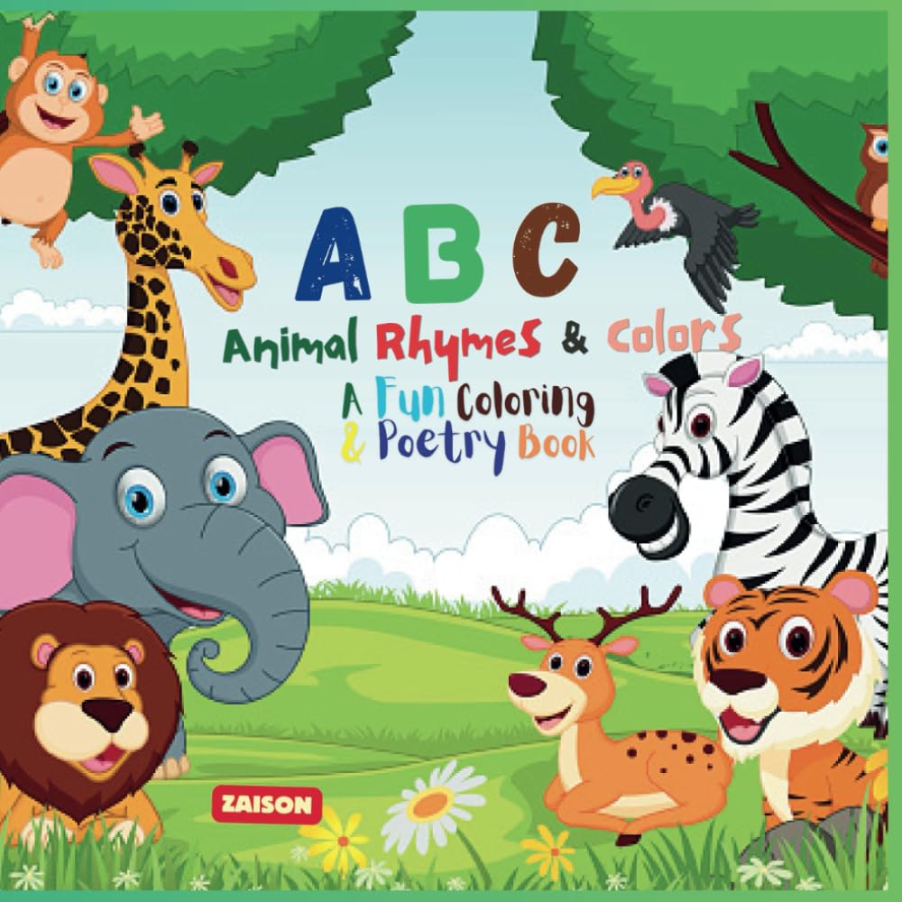 ABC Animal Rhymes & Coloring Book: A Fun Coloring Poetry Book: Zia ...