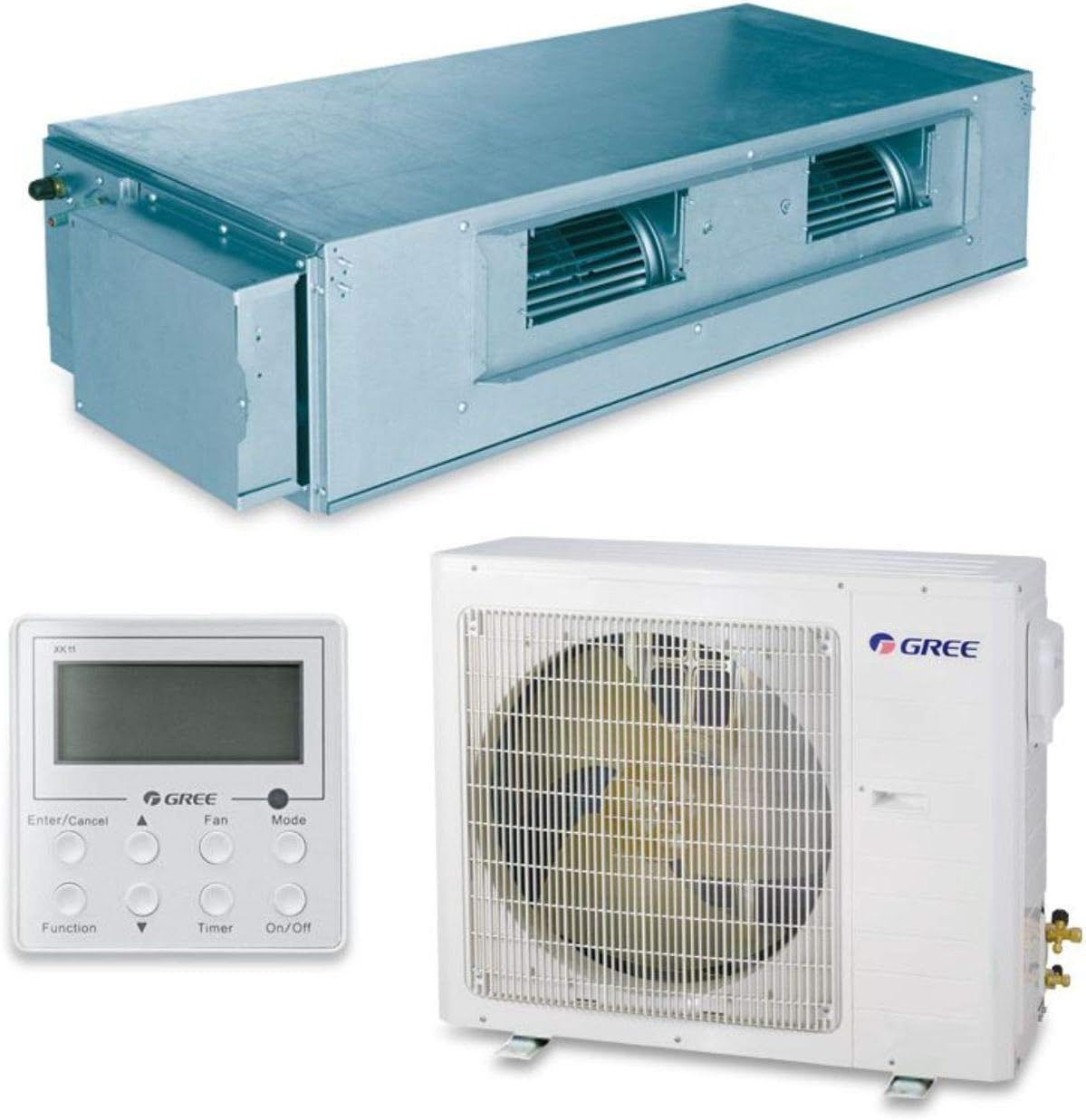 Amazon.com: Gree 24,000 BTU 16 SEER Concealed Duct Ductless Mini Split ...