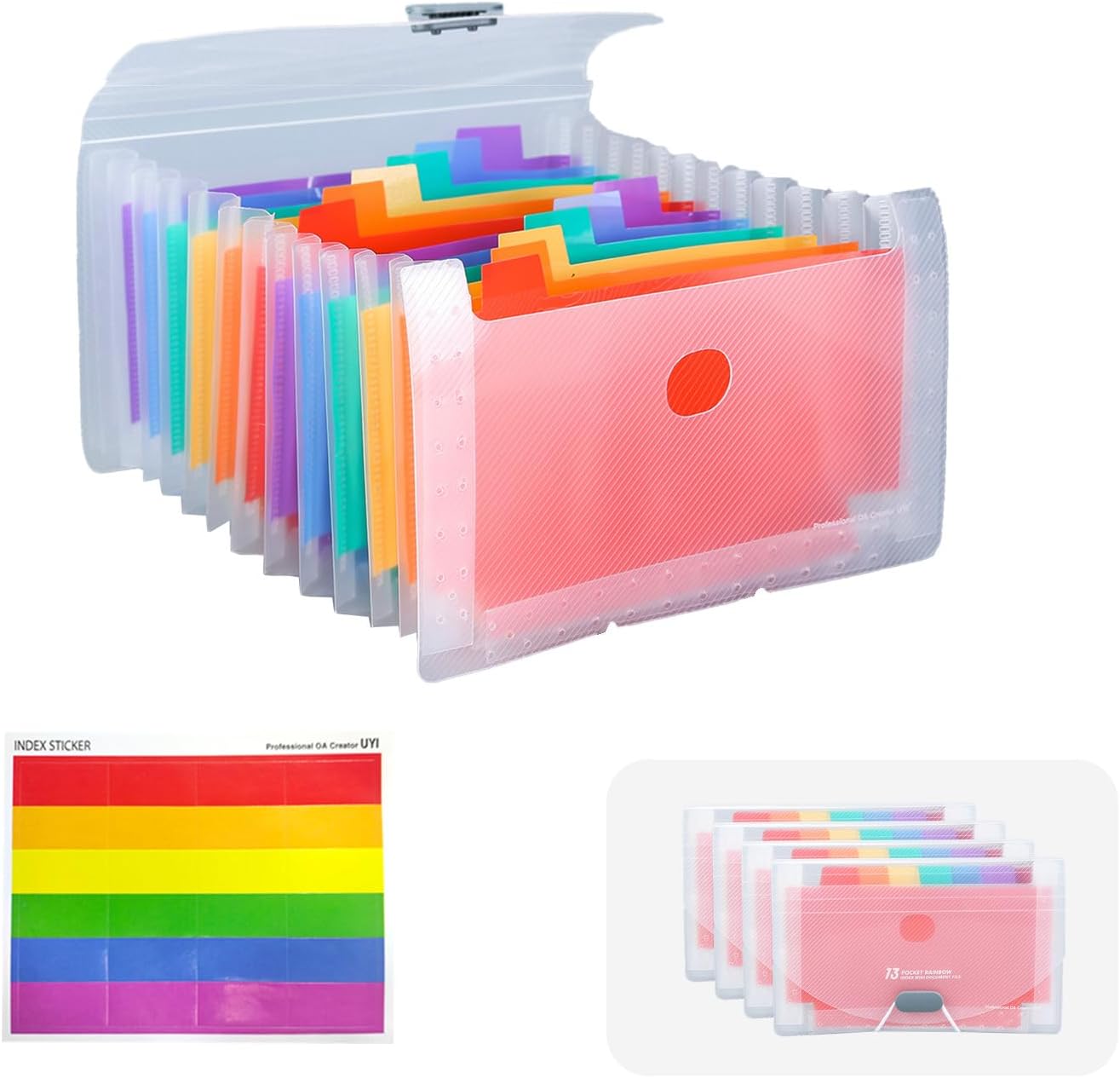 ZZMORNI 4 Pack A6 Folders, A6 Size Document Folders,13 Pockets File ...