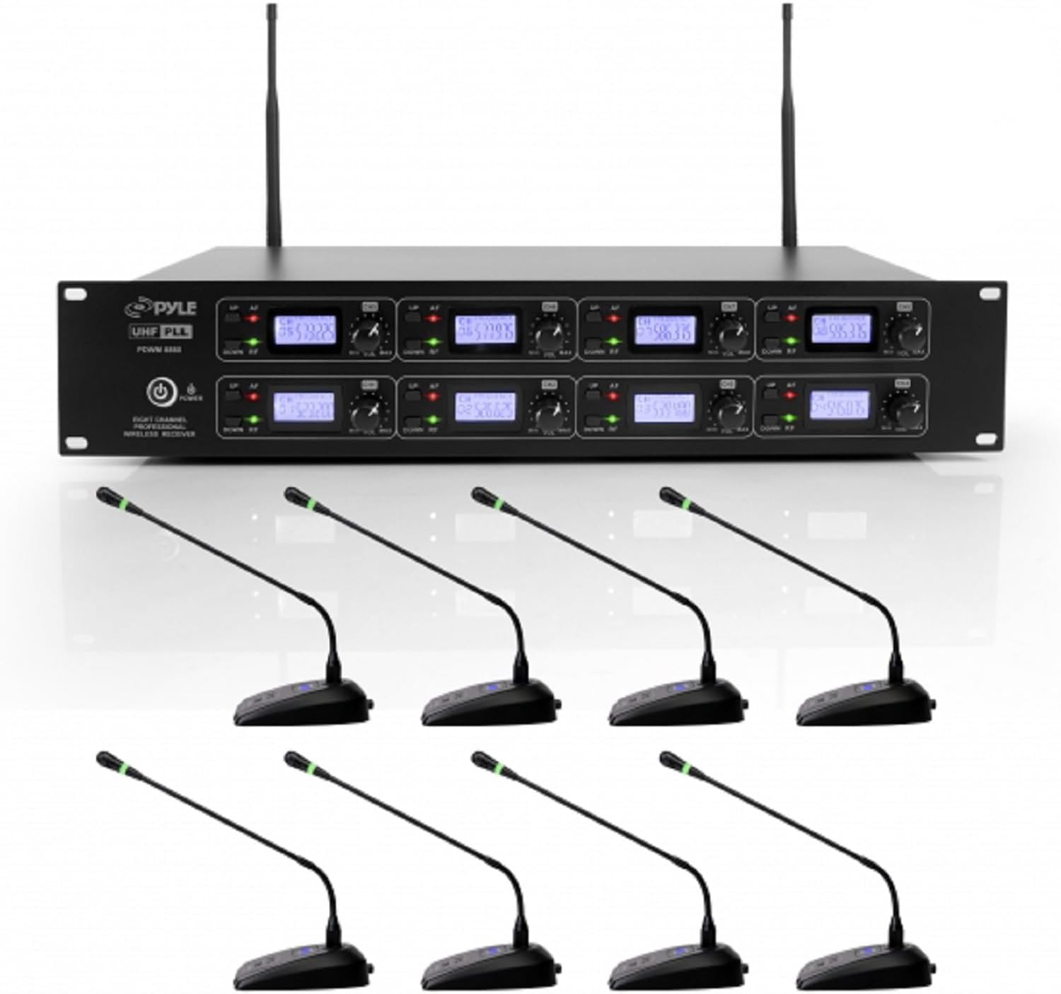 Amazon.com: Pyle 8 Channel Conference Microphone System - UHF Desktop ...