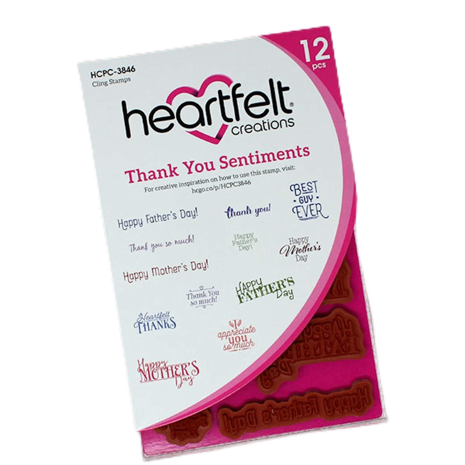 Amazon.com: Heartfelt Creations Cling Rubber Stamp Set 5"X6.5"-Thank ...